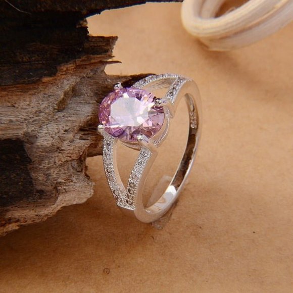 Jewelry | Elegant Oval Pink Sapphire Silver Ring | Poshmark